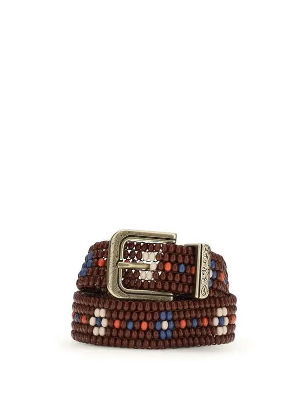 Etro Beaded Belt With Floral Motif - Multicolor