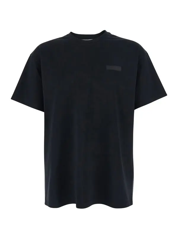 Givenchy T-shirt With Logo Patch On Chest In Cotton - Black