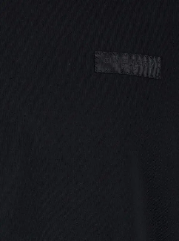 Givenchy T-shirt With Logo Patch On Chest In Cotton - Black