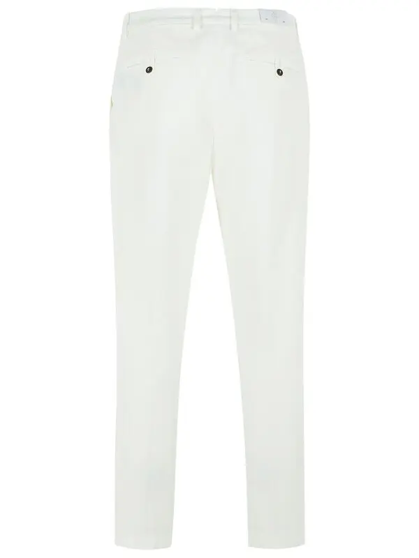 Eleventy Cotton Pants With Pleats And Welt Pockets - White