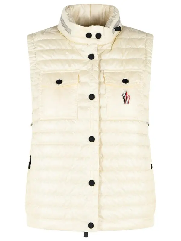 Moncler Gumiane Padded Vest With Hood - Cream