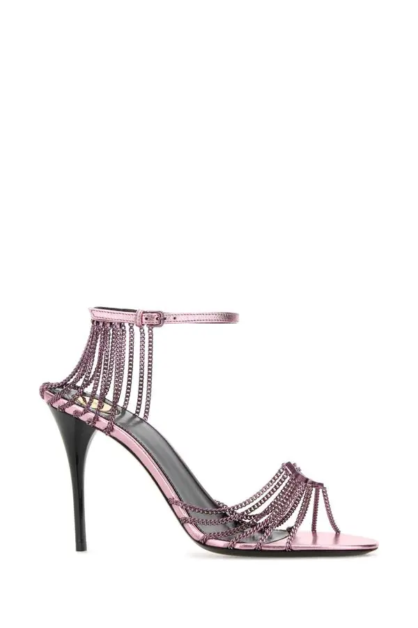 Saint Laurent Metal Babylone Sandals - Purple