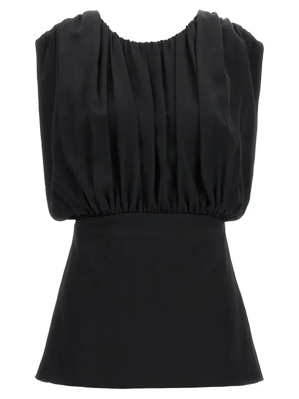 JIL SANDER Crinkled Plastron Top