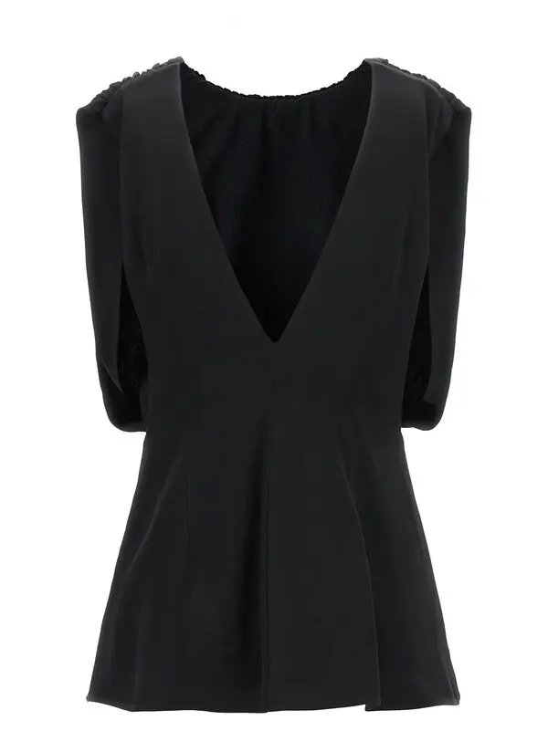 JIL SANDER Crinkled Plastron Top