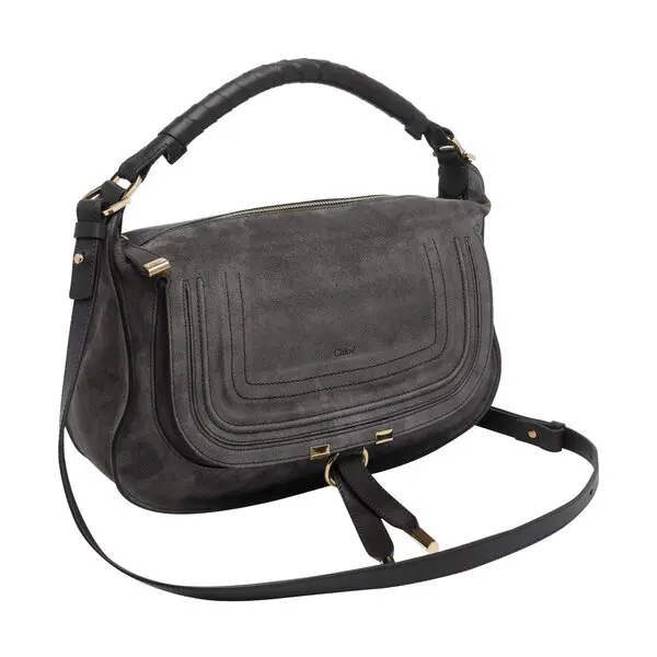 Chloé Suede Marcie Shoulder Bag - Brown