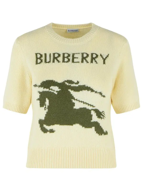 Burberry Skylar Ekd Wool And Cashmere Sweater - Cream
