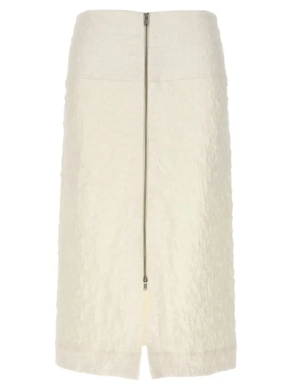 JIL SANDER Embossed Cotton Skirt - White