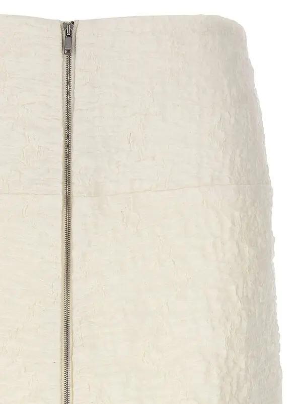 JIL SANDER Embossed Cotton Skirt