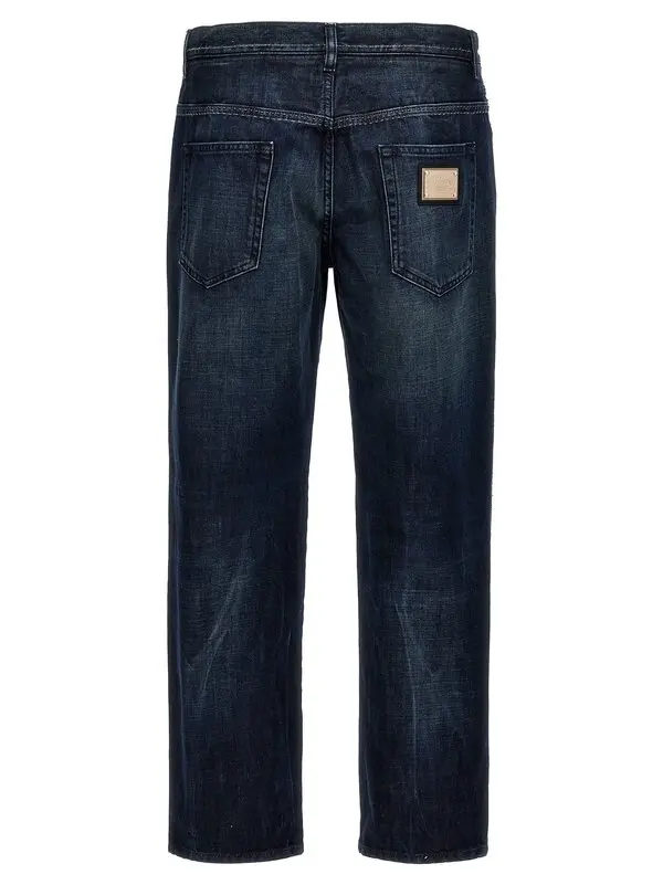 Dolce & Gabbana Fringed Stitching Skinny Leg Jeans