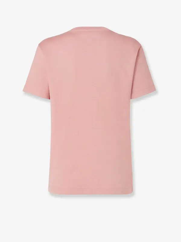 Fendi Cotton T-shirt With Embroidered Logo - Multicolor
