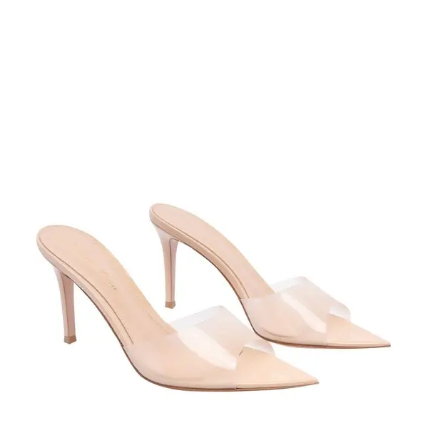 GIANVITO ROSSI Elle Transparent Effect Stiletto Heel Mules - Pink