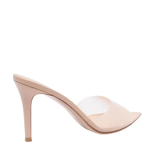 GIANVITO ROSSI Elle Transparent Effect Stiletto Heel Mules - Pink