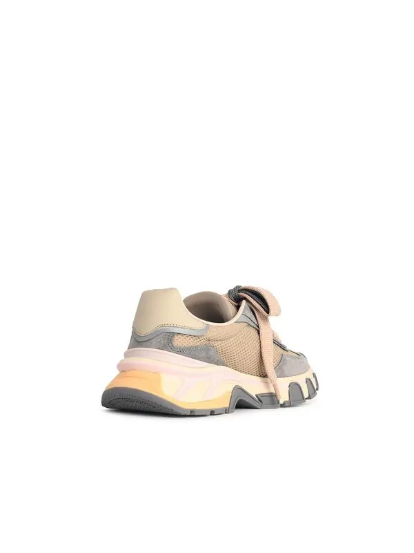 Dolce & Gabbana Airmaster' Sneakers In Beige And Grey Fabric And Leather - Cream
