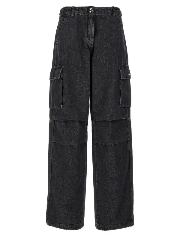 Coperni Denim Wide Leg Cargo Jeans - Black