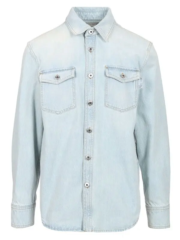 Bottega Veneta Extra Bleach Wash Denim Shirt - Blue