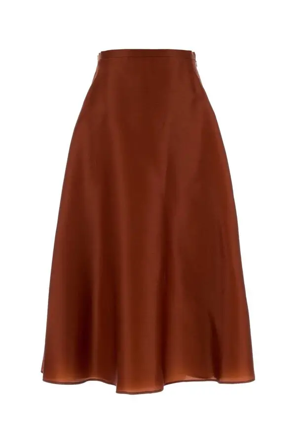 Alberta Ferretti Silk Skirt - Orange
