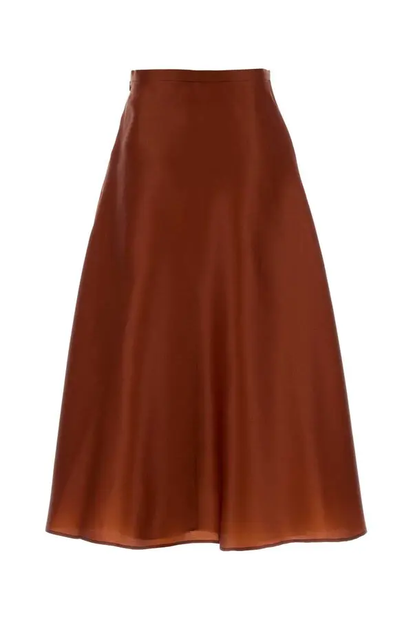 Alberta Ferretti Silk Skirt - Orange