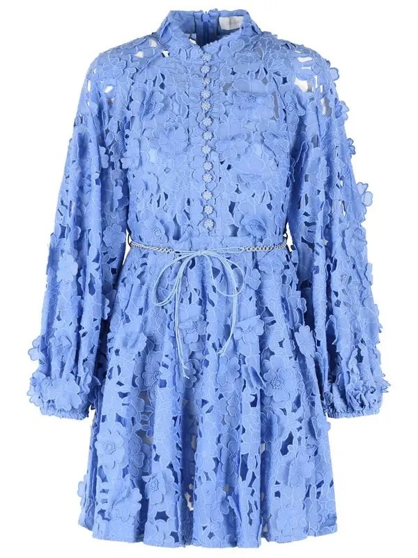Zimmermann Patience Cotton Long Sleeve Mini Dress - Multicolor