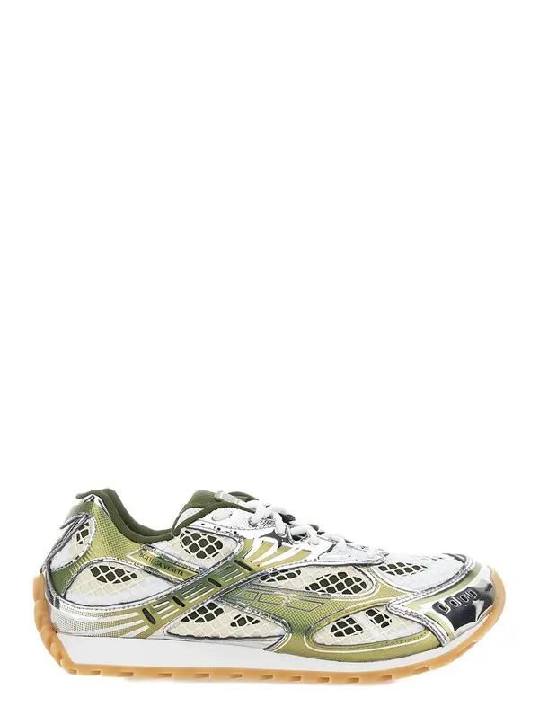 Bottega Veneta Orbit Running Sneakers With Logo Lettering Print - Green