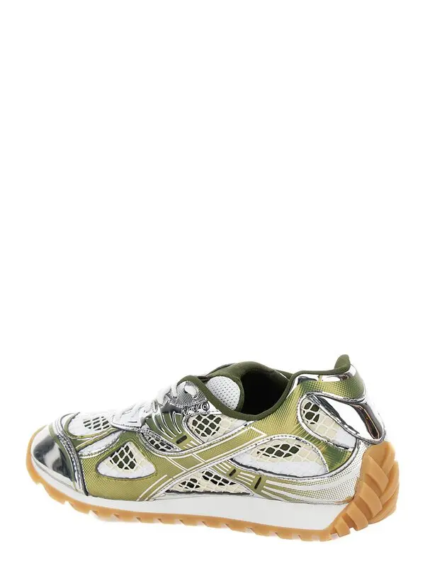 Bottega Veneta Orbit Running Sneakers With Logo Lettering Print - Green