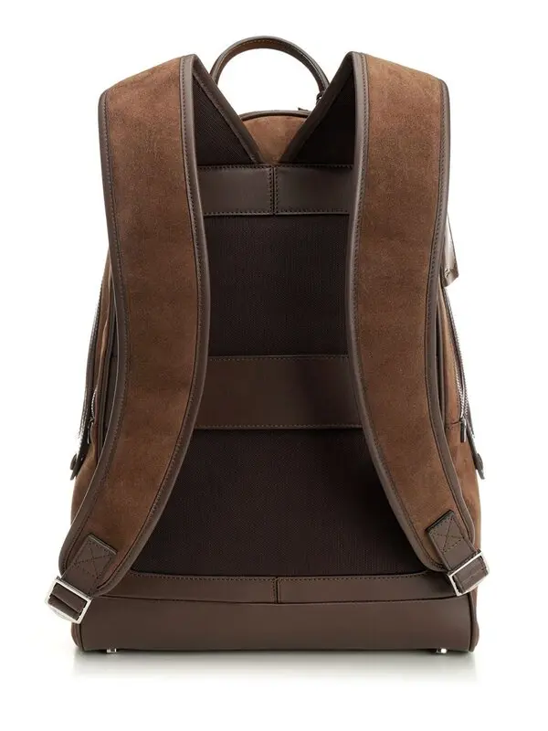 Santoni Suede Double Pocket Backpack