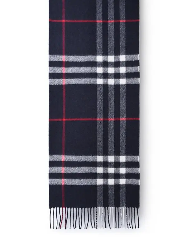 Burberry Navy Cashmere Scarf - Blue