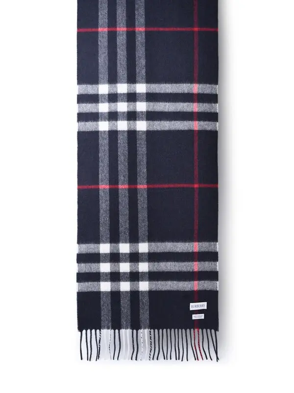 Burberry Navy Cashmere Scarf - Blue