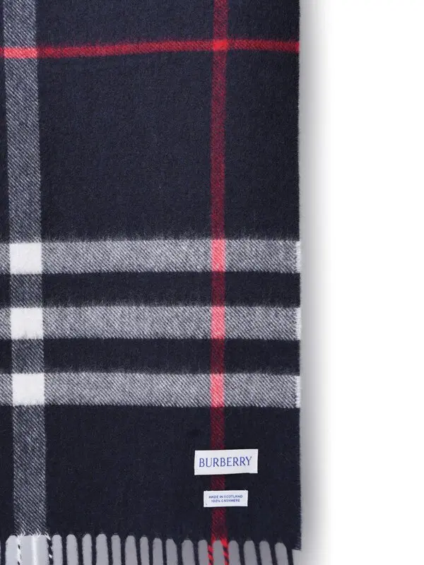Burberry Navy Cashmere Scarf - Blue