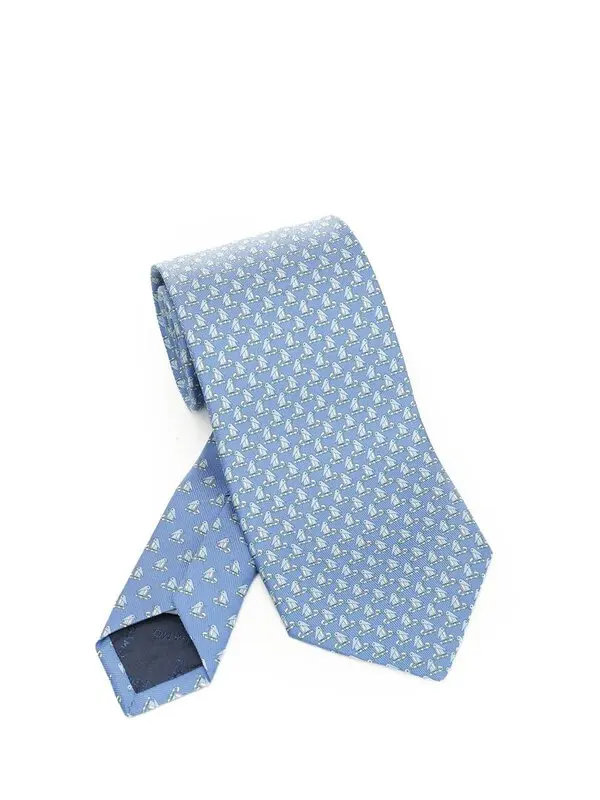 FERRAGAMO Silk Neck Tie - Blue