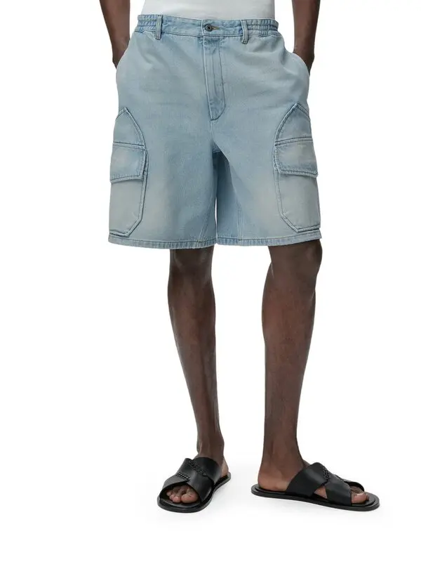 Loewe X Paula's Ibiza Washed Cotton Denim Shorts - Multicolor