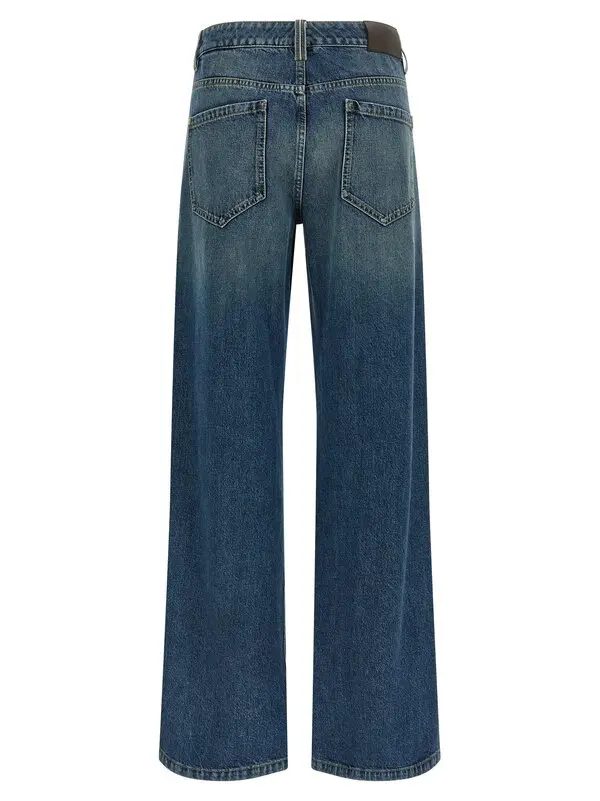 Brunello Cucinelli Stonewashed Wide Leg Jeans - Blue