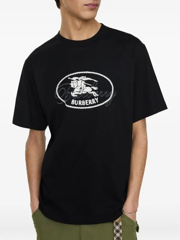 Burberry Cotton T-shirt With Knight Stamp