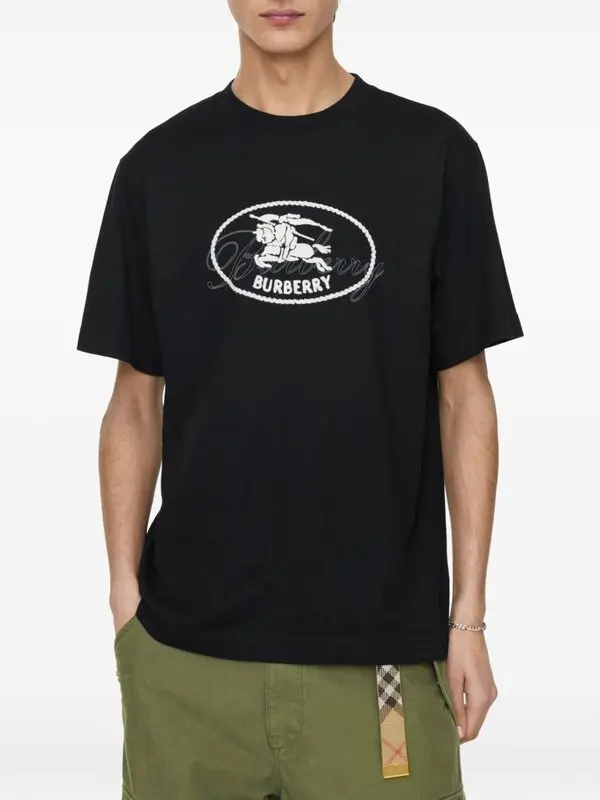 Burberry Cotton T-shirt With Knight Stamp