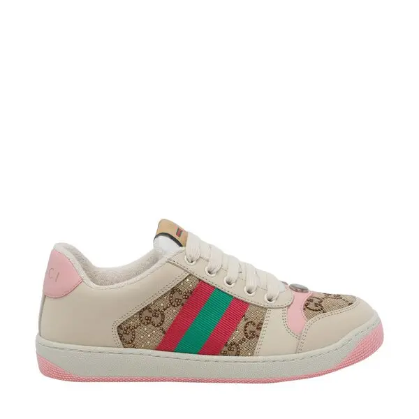 Gucci Crystal Embellished Fabric And Leather Lace-up Sneakers - Multicolor
