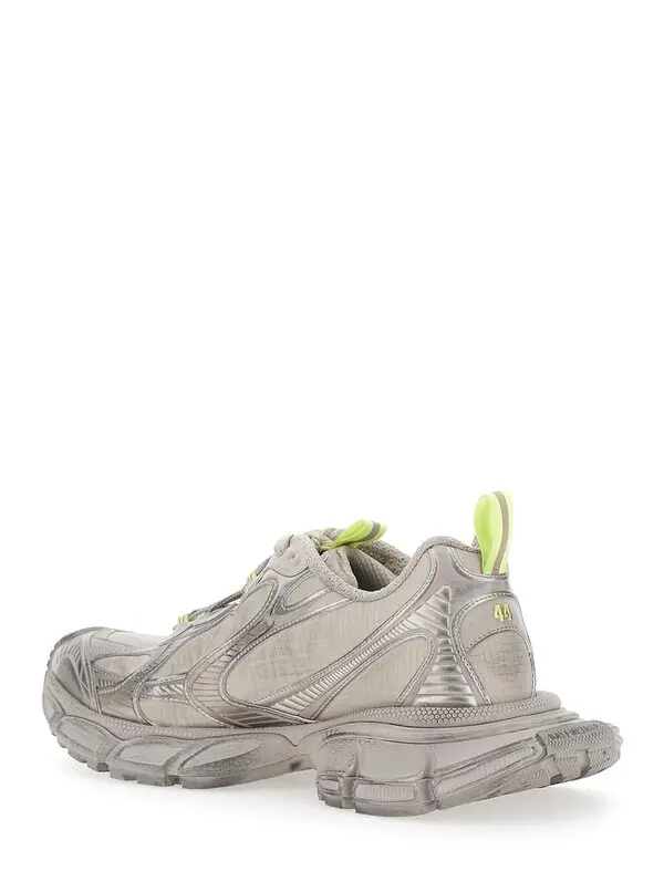 Balenciaga 3xl' Beige Low Top Sneakers With Logo Detail In Tech Fabric - Gray