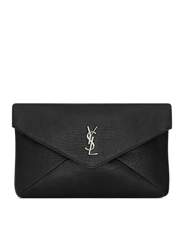 Saint Laurent Large Cassandre Envelope Clutch In Hammered Lambskin - Multicolor