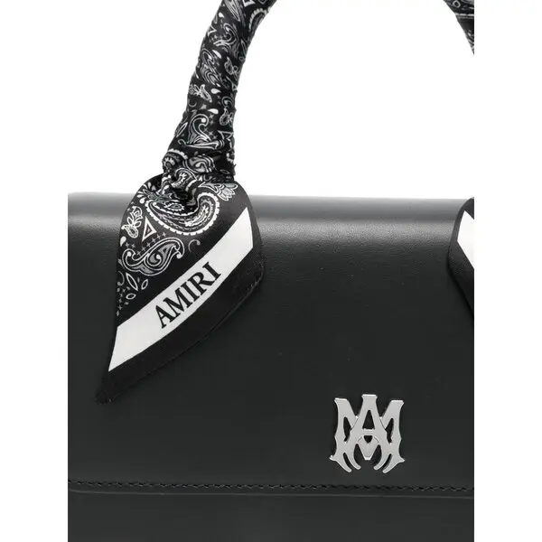 Amiri Leather Tote Bag With Bandana Detail