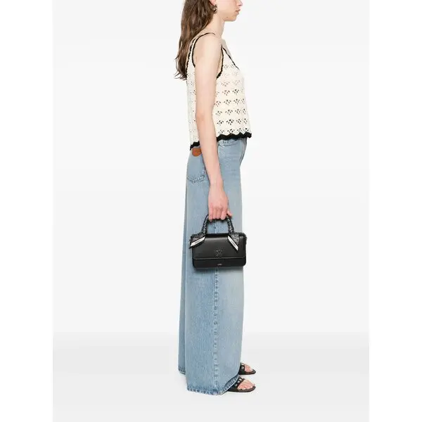 Amiri Leather Tote Bag With Bandana Detail