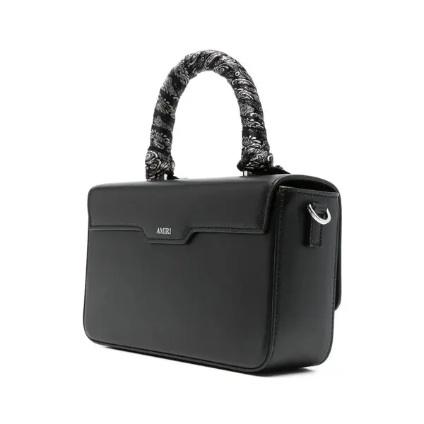 Amiri Leather Tote Bag With Bandana Detail