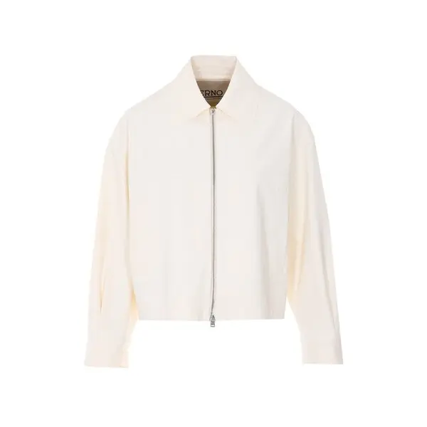 Herno Zip-up Jacket With Classic Collar - White