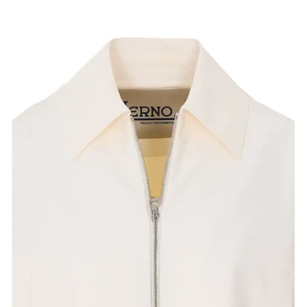 Herno Zip-up Jacket With Classic Collar - White