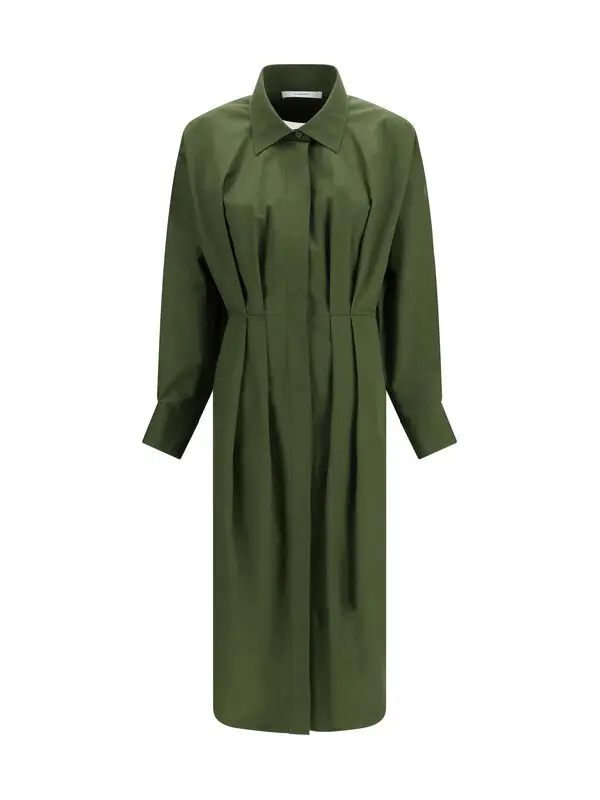 Givenchy Cotton Poplin Shirt Dress - Green