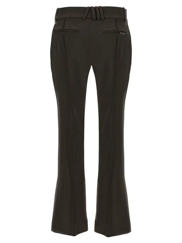 Attico Cropped Flared Wool Gabardine Trousers - Brown
