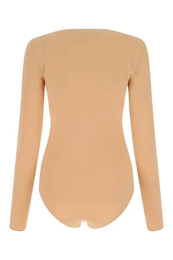 MAISON MARGIELA Skin Stretch Nylon Long Sleeve Bodysuit - Pink
