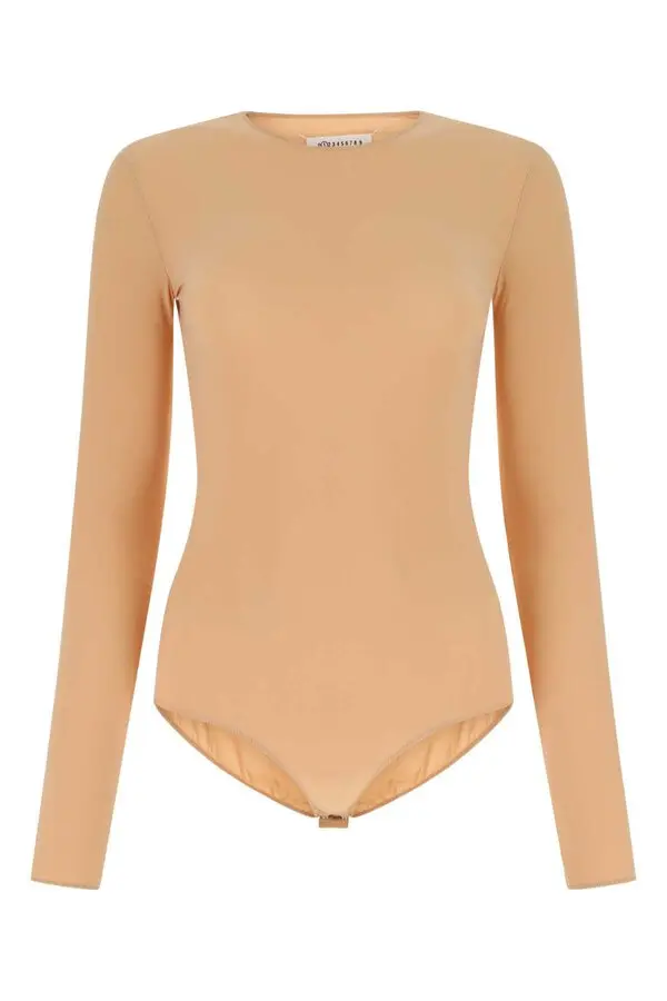 MAISON MARGIELA Skin Stretch Nylon Long Sleeve Bodysuit - Pink