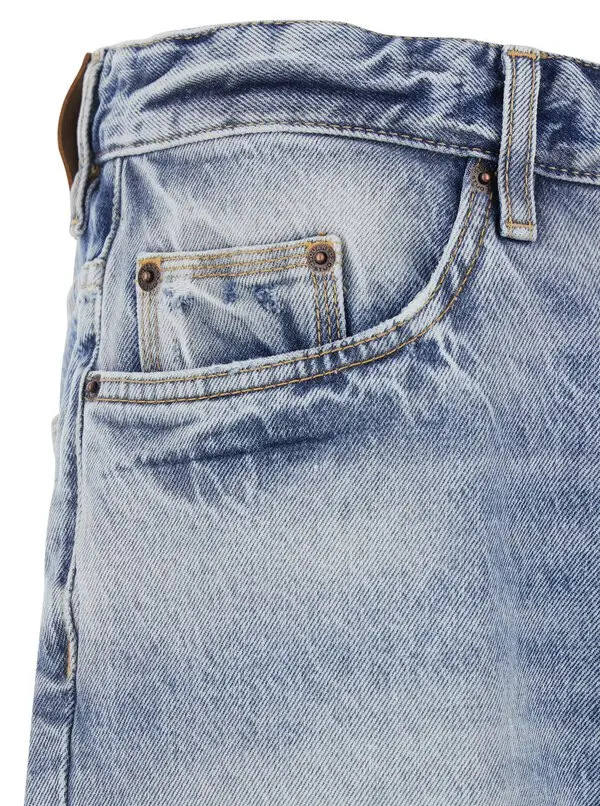 Dsquared2 Light Wash Denim Jeans With Rear Logo Patch - Multicolor