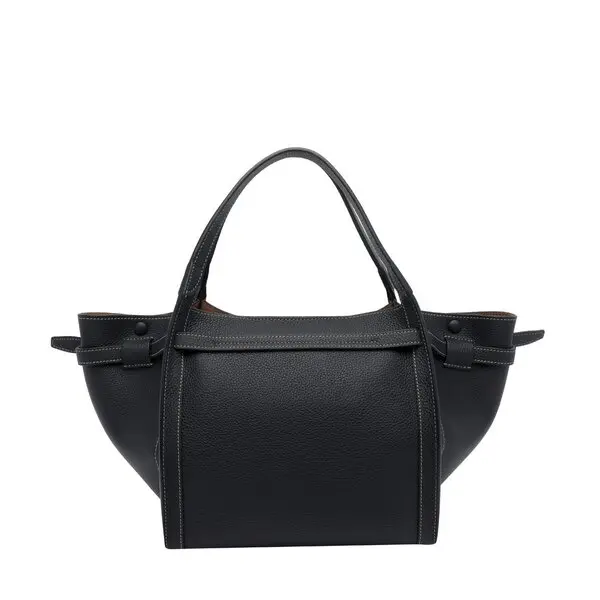 TOD'S Small Shopping Bag With T Timeless Detail - Black