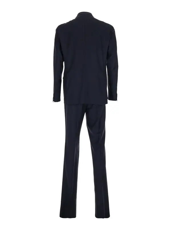 Tagliatore Vesuvio' Blue Double-breasted Suit With Peak Revers In Wool - Multicolor