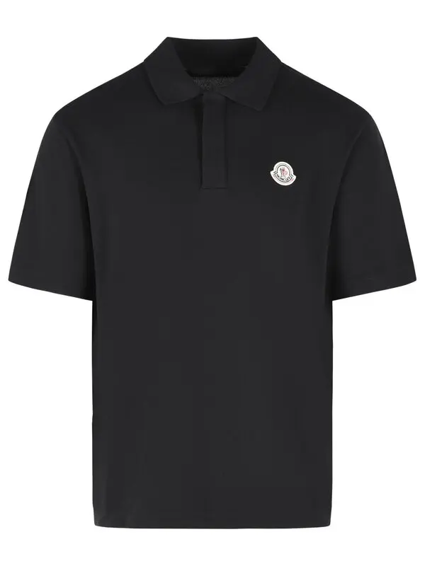 Moncler Cotton Polo Shirt - Black