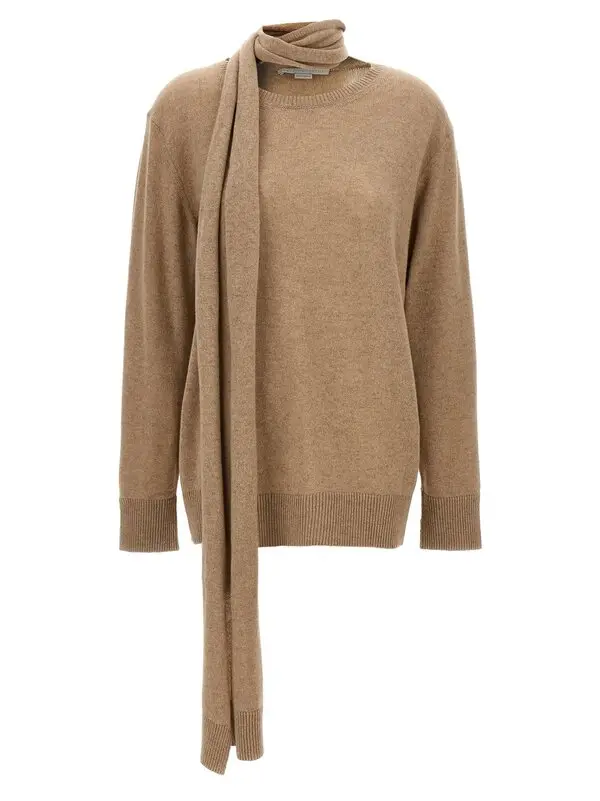 Stella McCartney Sweater With Scarf Detail - Cream